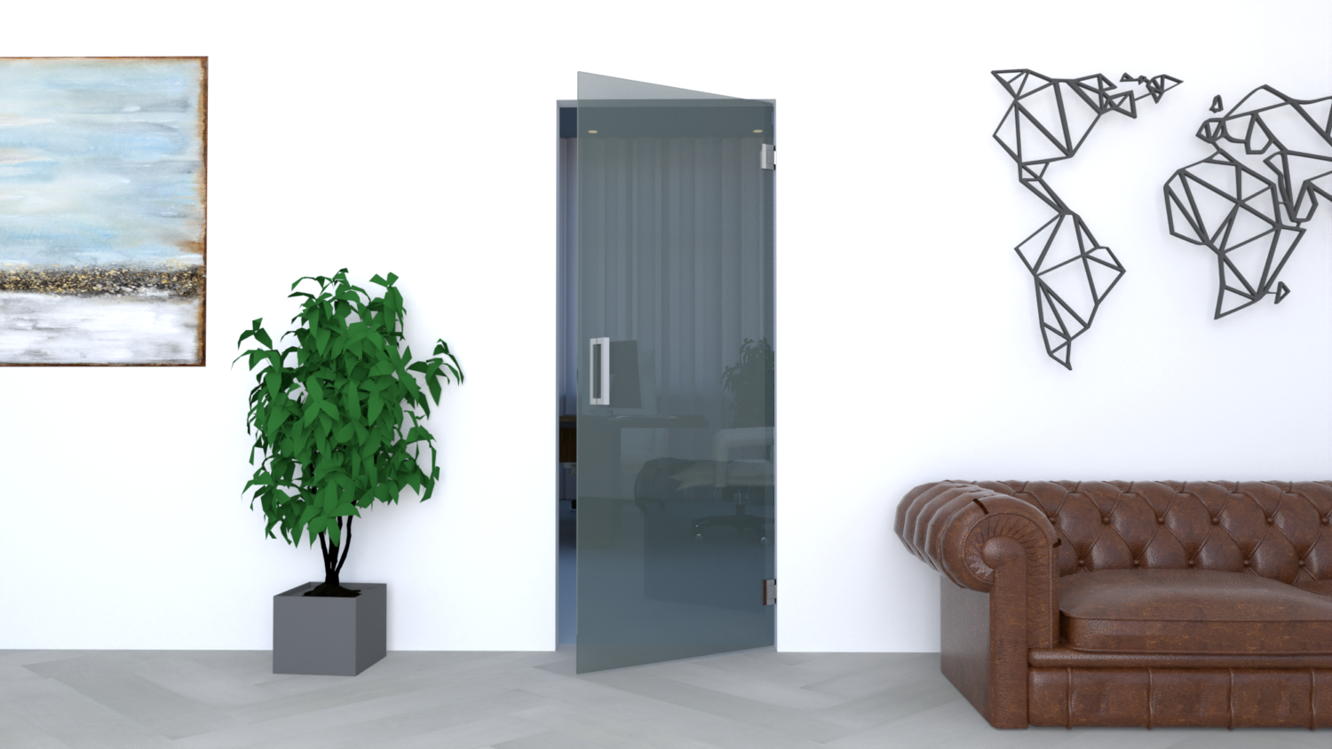 ALBERTO|двері без короба на завісах скло графіт – Splenko